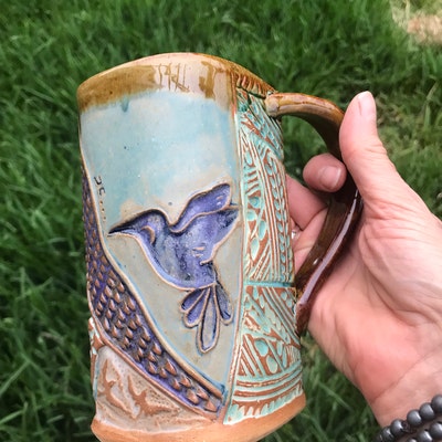 Hummingbird Platter Hand Made Stoneware Pottery - Etsy