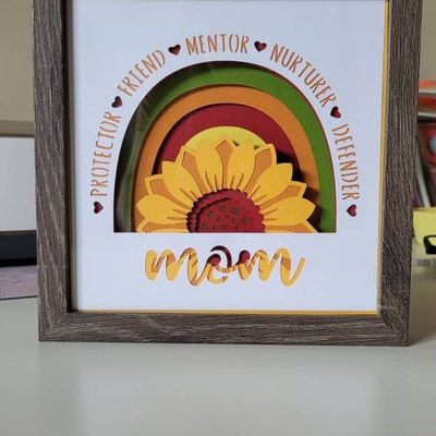 3D Best Mom Ever Shadow Box With Custom Photo, Mothers Day Shadow Box ...