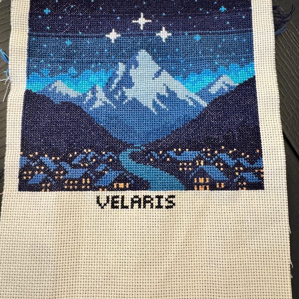 ACOTAR Velaris Cross Stitch Pattern PDF | Starry Night Sky Cross Stitch ...