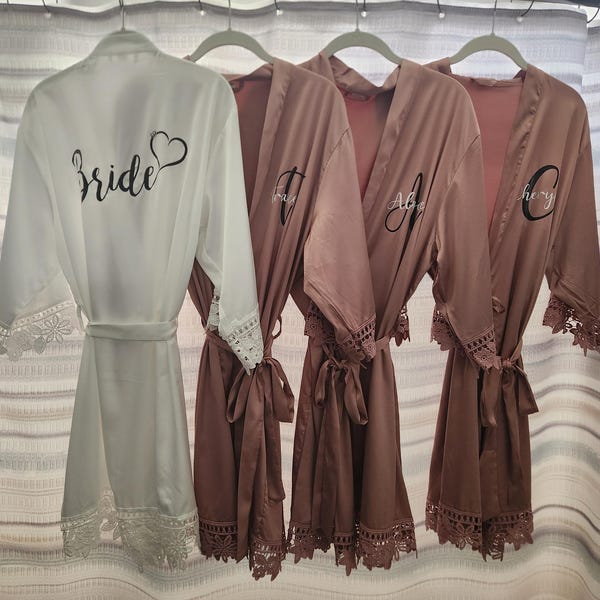 Bridesmaid Robes Bridal Party Satin Robes Bride Wedding Party Robe ...