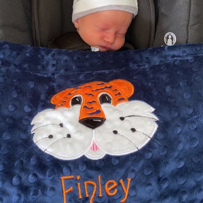 Tiger Personalized Minky Baby Blanket, Personalized Minky Baby Blanket ...