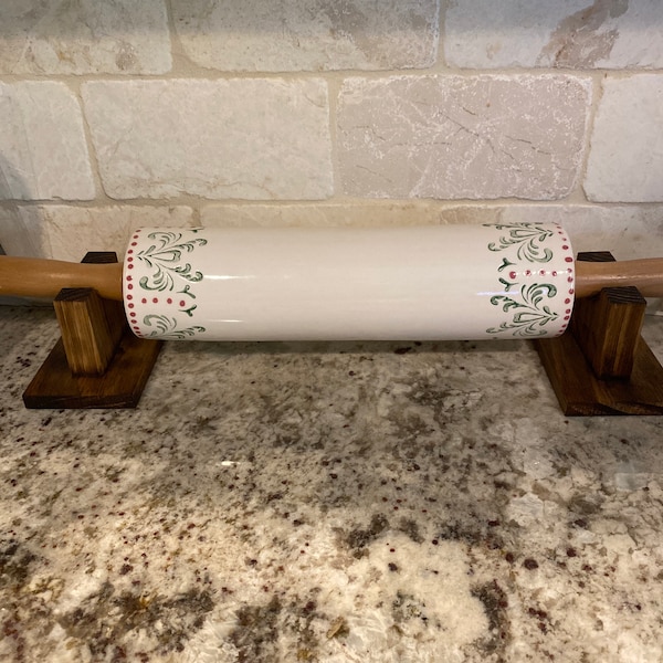Wood Rolling Pin Stand for Rae Dunn. Farmhouse Riser, Rolling Pin ...