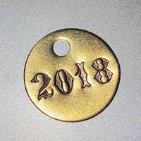 Custom Hand Punched Brass Date Tag Hand Stamped Anniversary Tag Key Fob ...