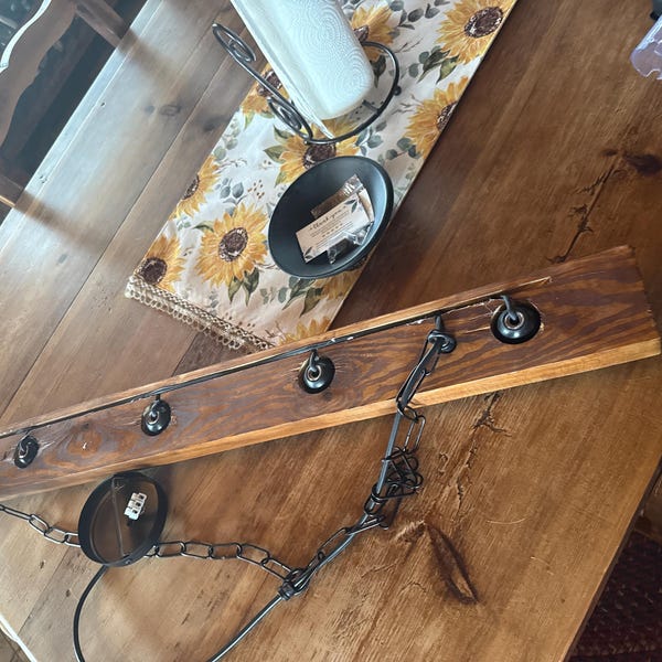 Live Edge Olive Wood Slab Pendant Chandelier, Rustic Lighting Fixture ...