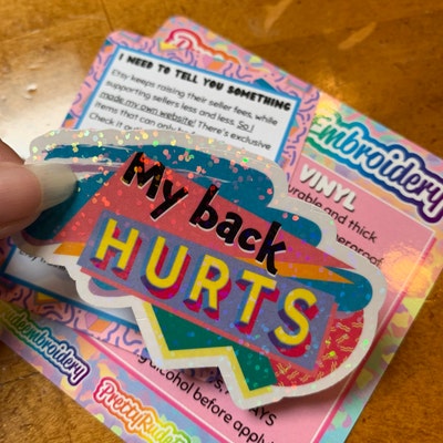 Holographic 90s Kid Waterproof Sticker My Back Hurts - Etsy