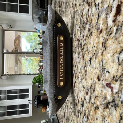 7th Year Wedding Anniversary Wool Copper Gift, Personalized Leather ...