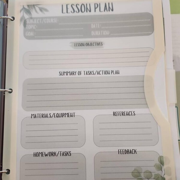 Light Green Lesson Plan Template: Printable School Planner (PDF, PNG ...