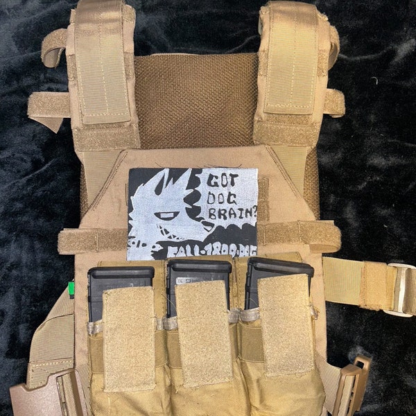 Dog Brain Punk Coyote Diy Linocut Furry Patch - Etsy