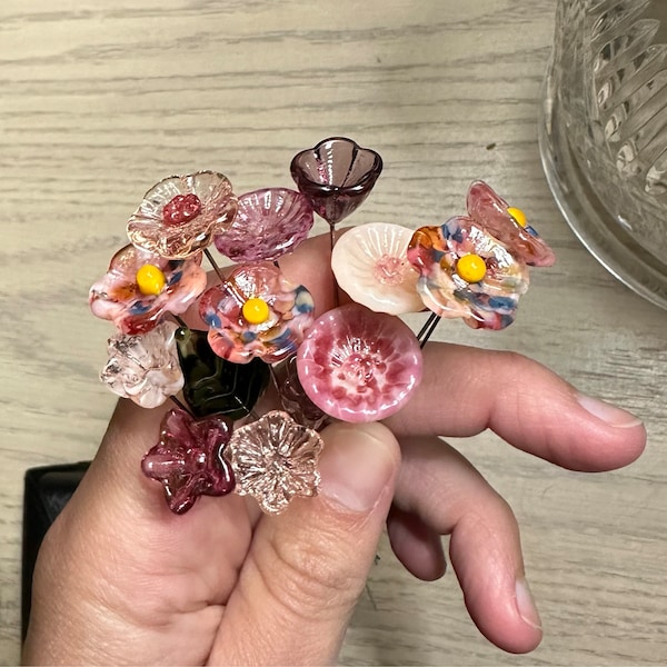 JUST FOR YOU Custom Bouquet ~ Miniature Glass Flower Bouquet Made for ...