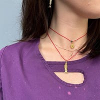 925 Red String Choker, Protection Jewelry, Kaballah Red Necklace, Red Amulet Jewelry, Adjustable ...