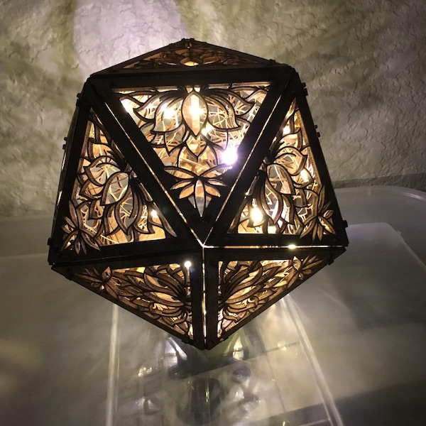 Lotus Blossom Shadow Lamp, Geometric Floral Light, Zen Home Decor ...