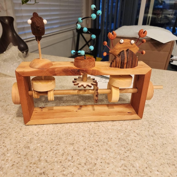 Under-the-sea Automaton Toy. Reclaimed Redwood. Manually Operated ...