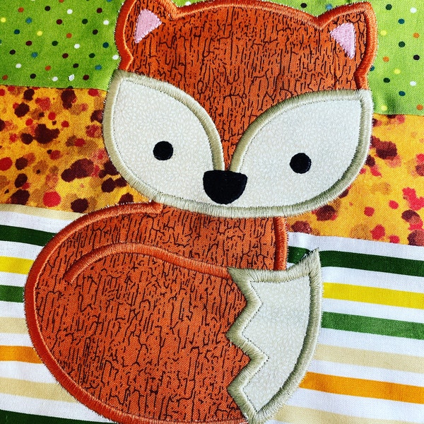 Fox Applique Design - Fox Embroidery Design - Woodland Friends Applique ...