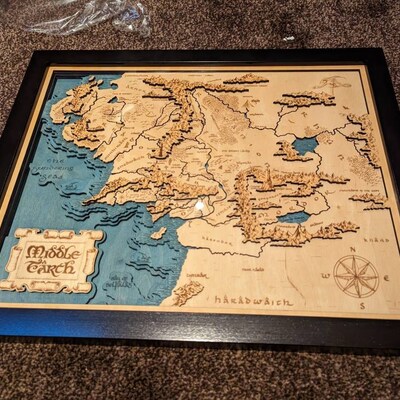 Middle Earth 3D Wood Map - Etsy
