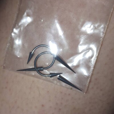 Spike Labret Piercing TITANIUM, Lip Barbell, Earring, Cartilage ...