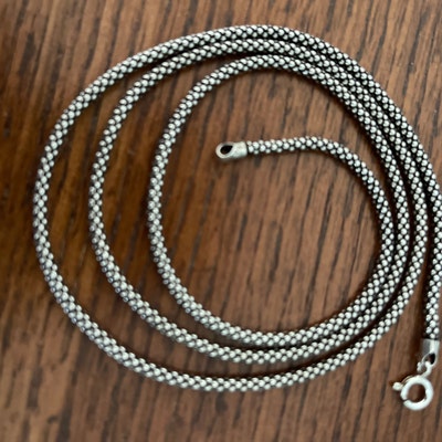Sterling Silver Popcorn Chain Necklace, Popcorn Necklace Chain, 925 ...