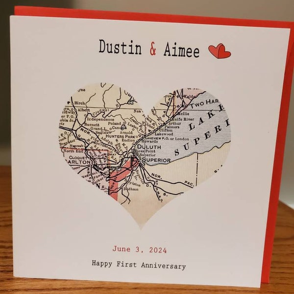 Special Location Map Card, Personalised Anniversary Card, Engagement ...