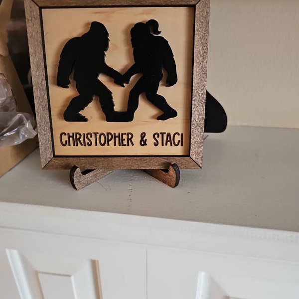 Bigfoot Couples Name Sign, Personalized Home Decor for Bigfoot Lover - Etsy
