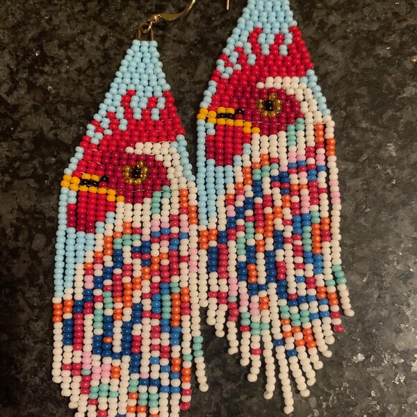 Beaded Fish Earrings, Sockeye Salmon Earrings, Rainbow Trout Earrings ...