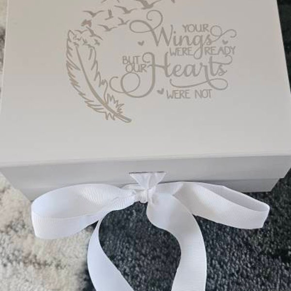 White Remembrance Keepsake Memory Box Gift With Silver Print - Etsy UK