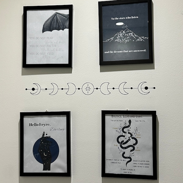 Moon Phases Wall Decal - Moon Phases Decal - Moon Phases Vinyl Decal ...