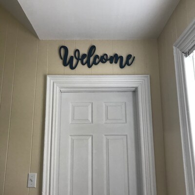 Welcome Word Cutout Wooden Letters Welcome Sign - Etsy