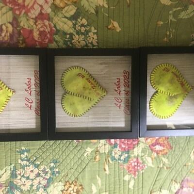 Shadow Box Softball Heart With PERSONALIZATION - Etsy