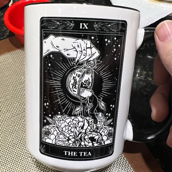 The Tea Tarot Card Mug, Spill the Tea Mug, Occult Tarot Card Tea Mug ...