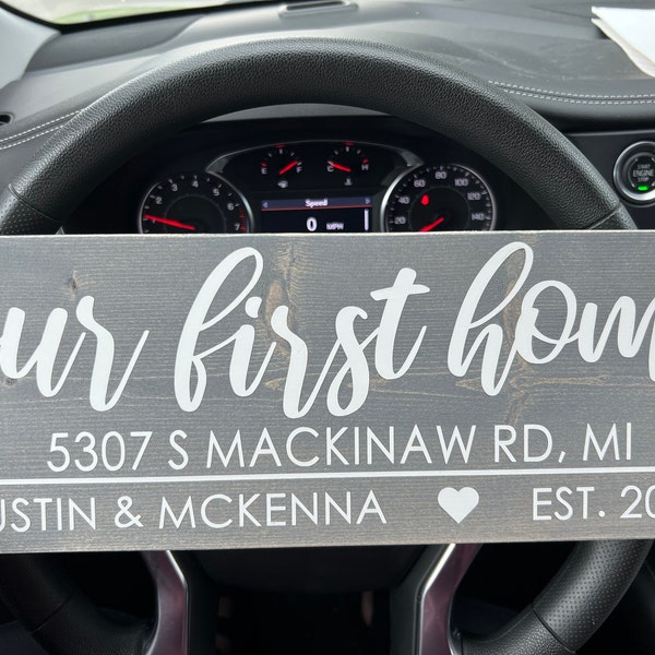 New Home Sign Our First Home With Address-family Name-est Date ...