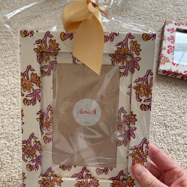 Made-to-order 5x7 (matted to 4x6) Block Print Fabric-wrapped Picture ...