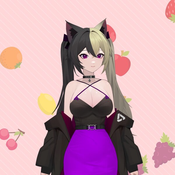 Premade Vtuber Color Customizable 6 Toggle Switches 7 Cute Emotes