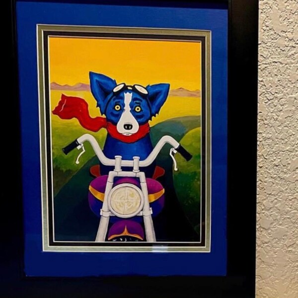 George Rodrigue Blue Dog Absolut Vodka Print Ad - Matted & Framed - Etsy