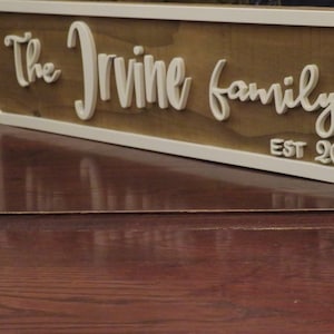 Wedding Gift-Personalised-3D-Wood Sign-Family | Etsy