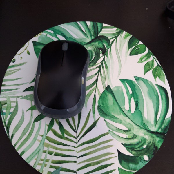 Wild Leaf Mouse Pad, Office Decor, Round or Rectangle Mousepad, Leaves ...