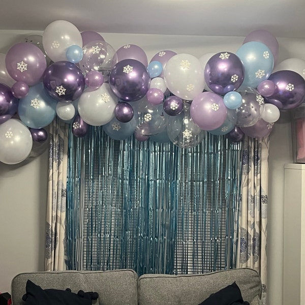 Frozen Metallic Blue Party Curtain, 2.5m/8ft Length, 90cm/35inch Width ...