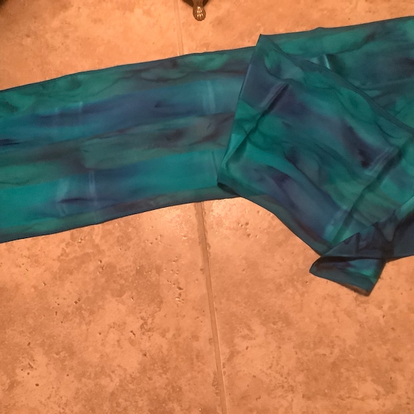Scarf, Silk, Women, Hand Dyed, Ocean Reef Silk Scarf, Blue Royal Blue ...