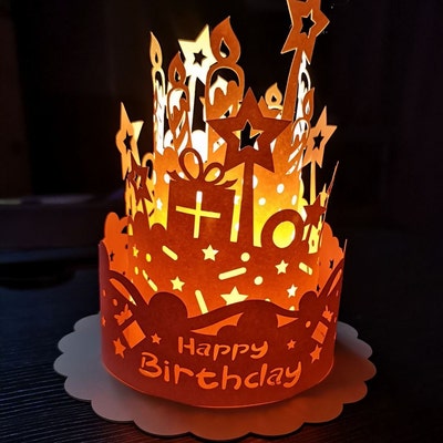 Happy Birthday Lanterns SVG, Silhouette Studio Templates, Happy ...