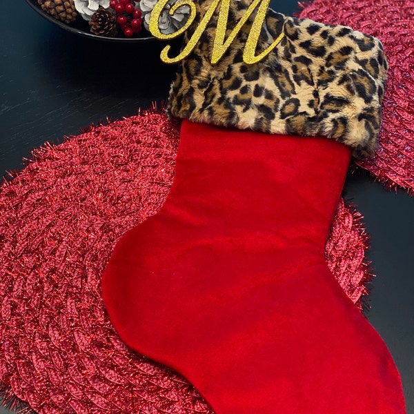 Leopard Christmas Stocking, Leopard Stocking, Leopard Print Stockings ...
