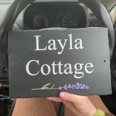 Rustic Lavender Slate House Sign Farmhouse Plaque Door Number 30 X 20cm ...