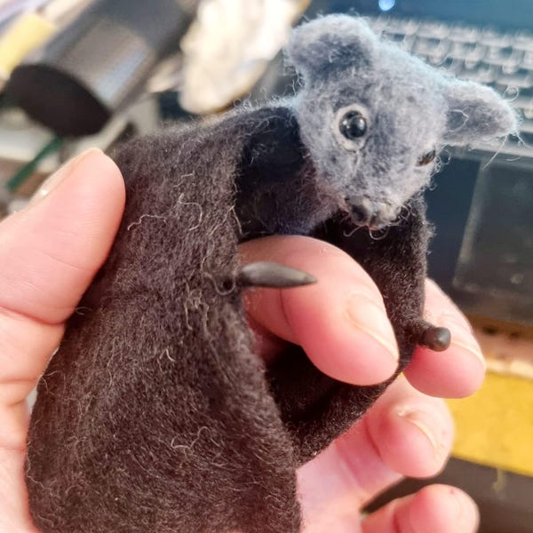Needle Felted Realistic Bat, Vampire Bat, Gothic Gift Ideas, Needle ...