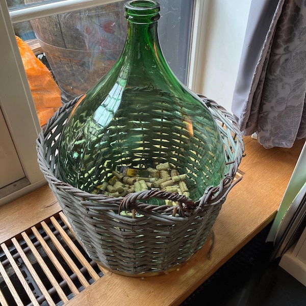 54 Liter Italian Demijohns - Light Green Glass Jar 66cm Demijohns ...
