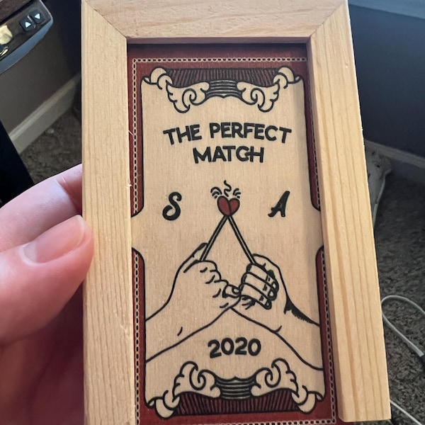 PERSONALIZED Couples Matchbox Wood | Custom Wood Matchbox for Couples ...