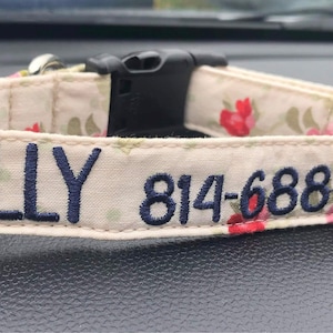 Leopard Print Dog Collar Embroidered Dog Collar Personalized | Etsy