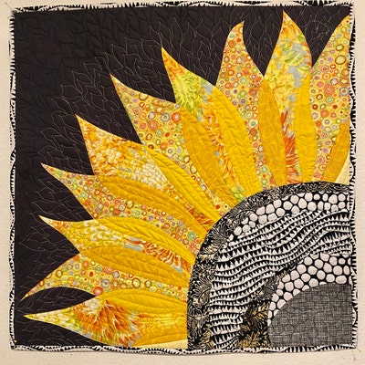 Follow the Sun PDF Art Quilt Pattern, Sunflower Quilt, Curve Piecing ...