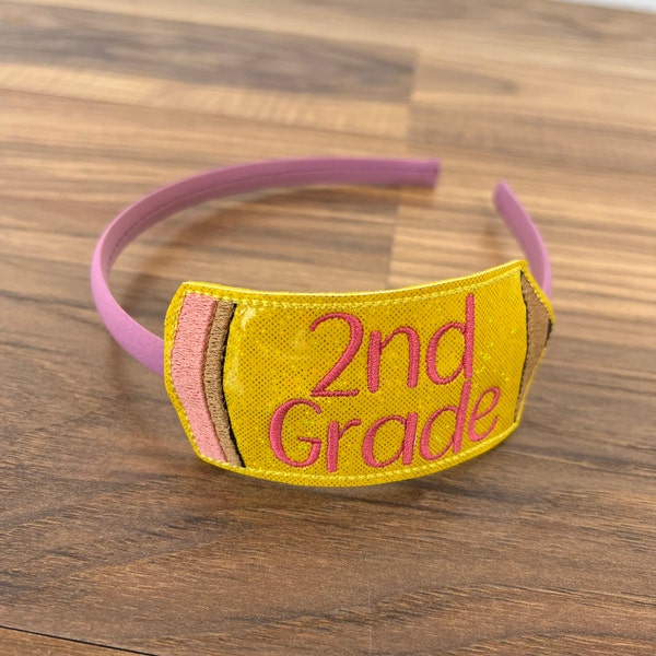 Pencil Headband Slip on Back to School DIGITAL EMBROIDERY DESIGN - Etsy