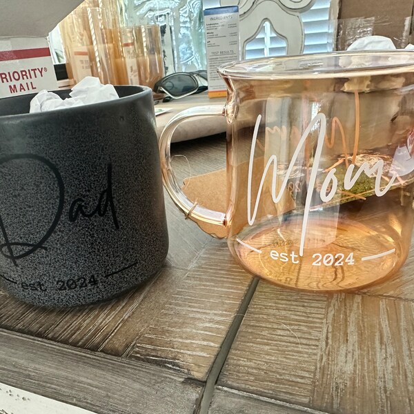 Dad Coffee Cup, Dad Mug, Dad Established 2024 2025, New Dad Gift ...