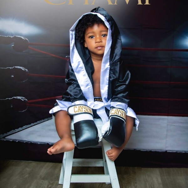 Baby Champion's Boxing Set: Personalized Robe, Shorts, and Gloves - Etsy