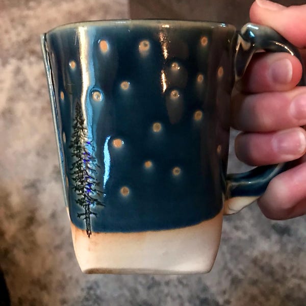 Sun Moon Mug, Night Sky Mug, Unique Handmade Ceramic Mug, Man in the ...