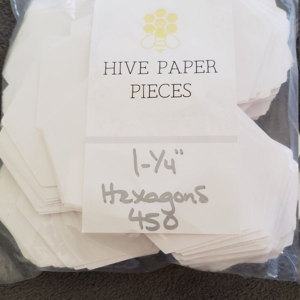Hive Paper Pieces - 1-1/4" HEXAGONS - English Paper Piecing Quilt ...