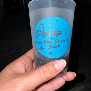 Custom Color Changing Cups, Monogram Wedding, Blue Mood Cups ...